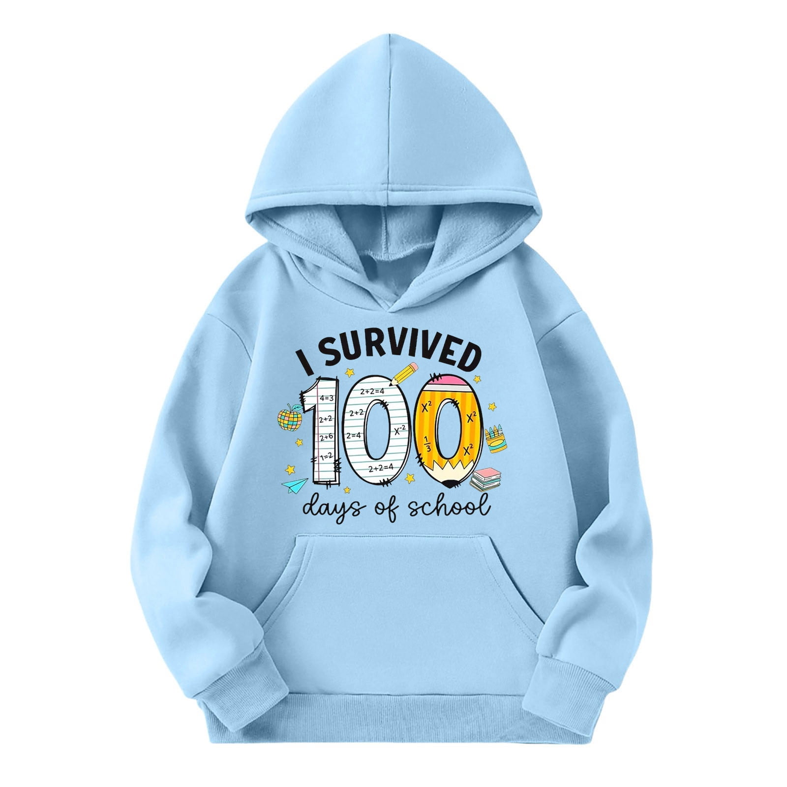 100 Days of School Preppy Hoodie for Kids - Boys Girls Letter Graphic ...