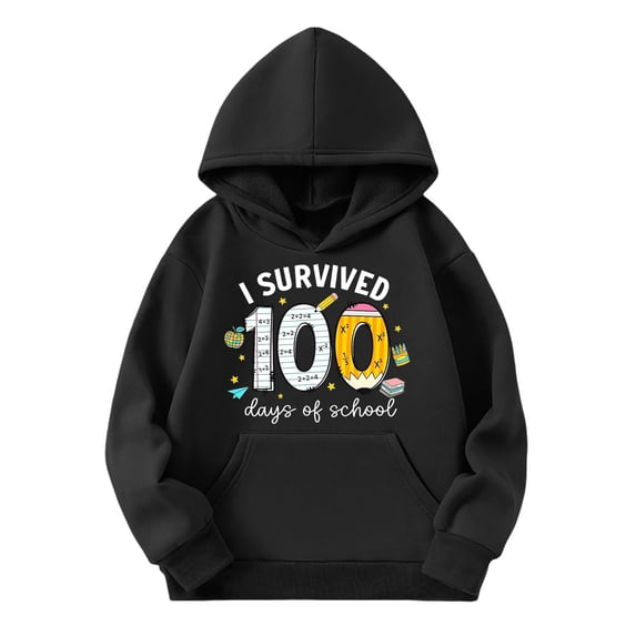 100 Days of School Preppy Hoodie for Kids - Boys Girls Letter Graphic ...