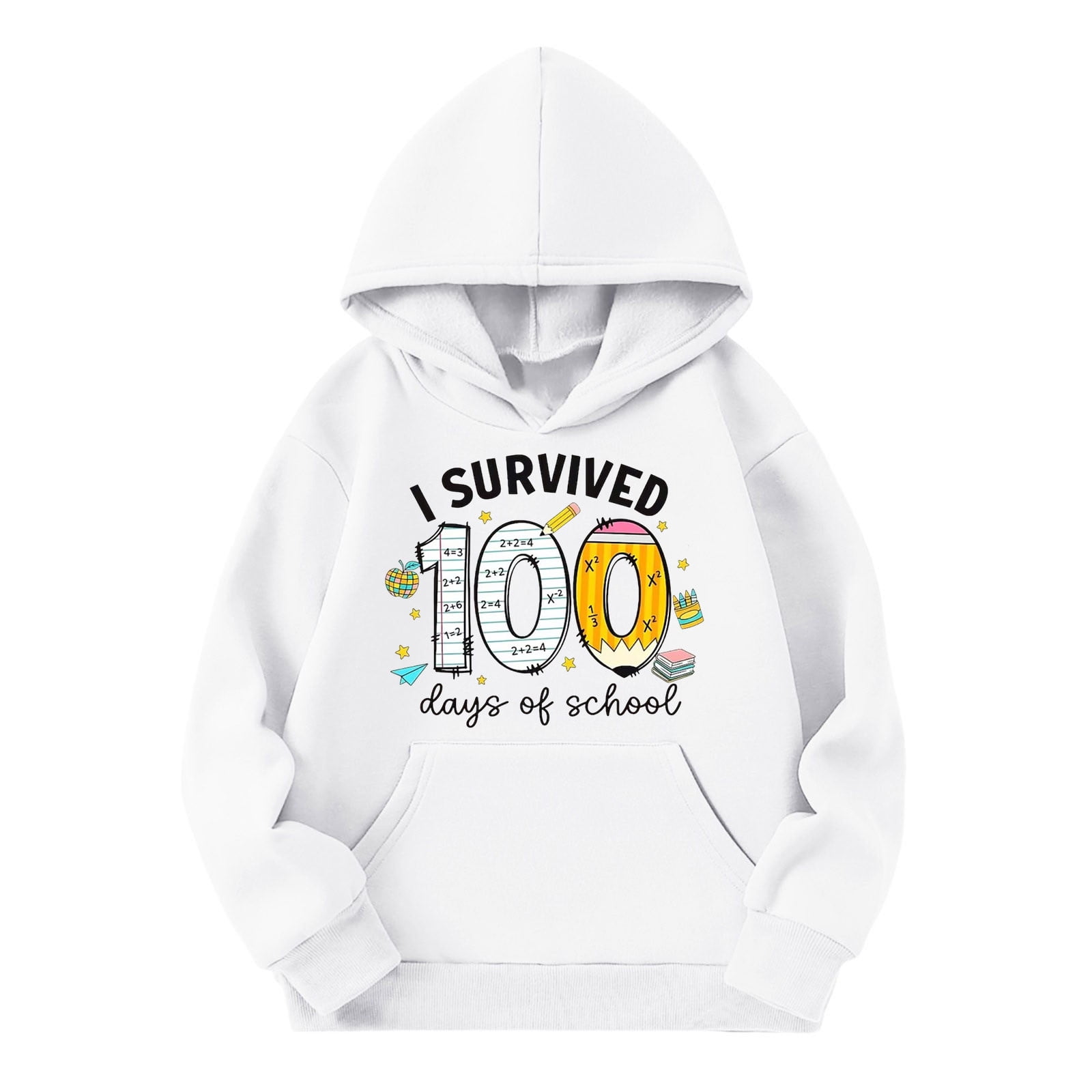 100 Days of School Preppy Hoodie for Kids - Boys Girls Letter Graphic ...