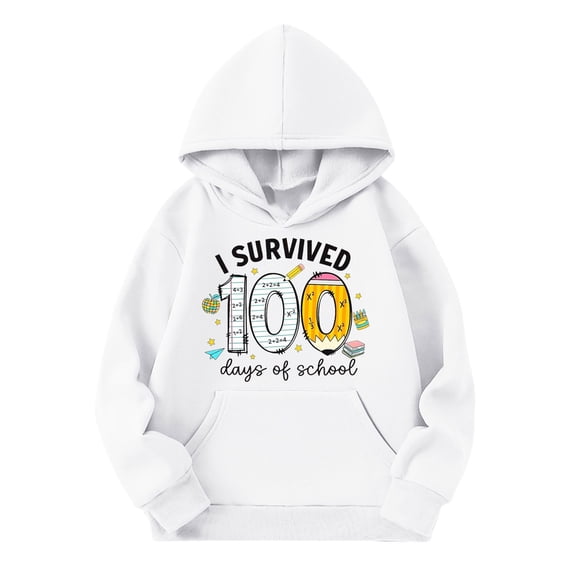 100 Days of School Preppy Hoodie for Kids - Boys Girls Letter Graphic ...