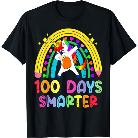 100 Days of School Rainbow 100th Day of School Boys Girls T-Shirt ...