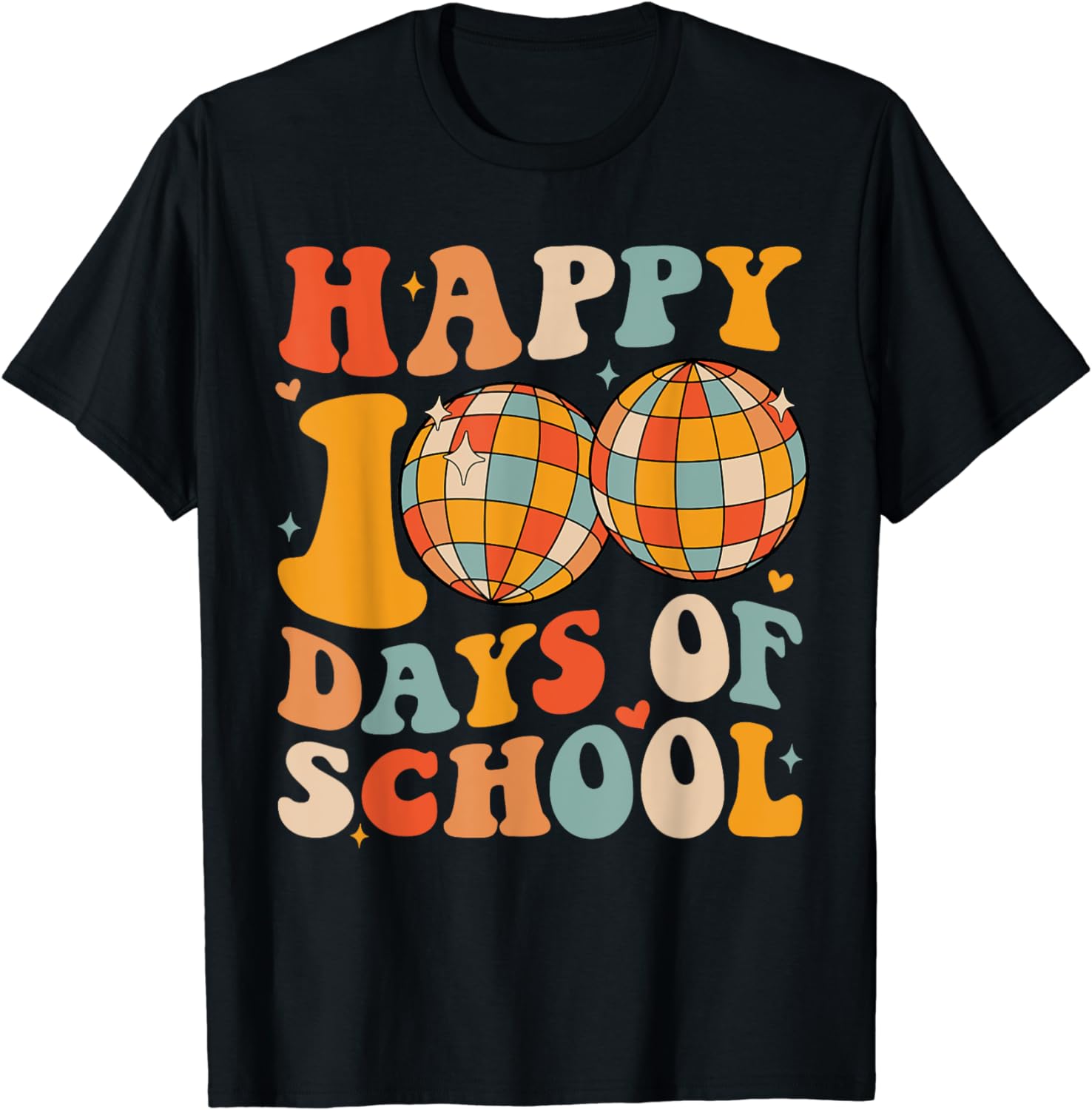 100 Days of School Retro Disco 100th Day of School Boys Girl T-Shirt ...