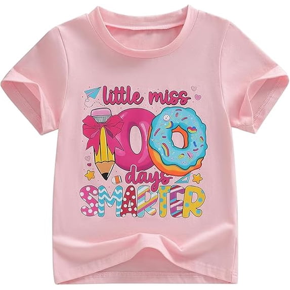 100 Days of School Shirt Letters Pencil Print Tops Cute Short Sleeve ...