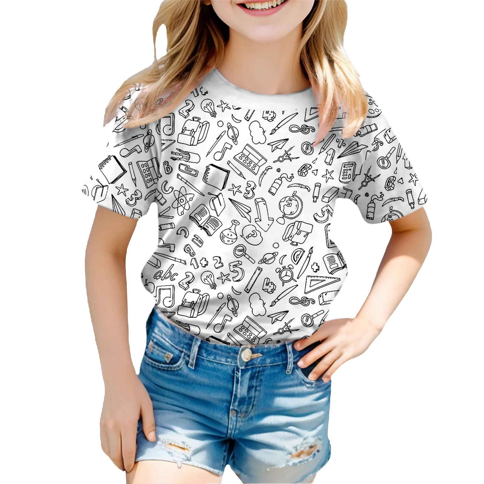 100 Days of School Shirt Student DIY Hand Painted Shirt Kids Coloring ...