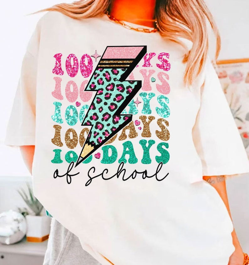 100 Days of School T-Shirt, 100th Day Celebration Tee, Student Back to ...