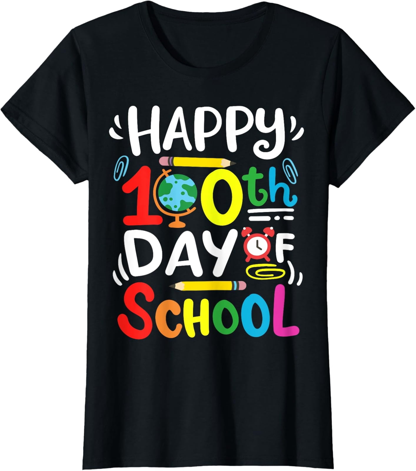 100 Days of School Teacher Student Items Cute Ladies' Crewneck T-Shirt ...