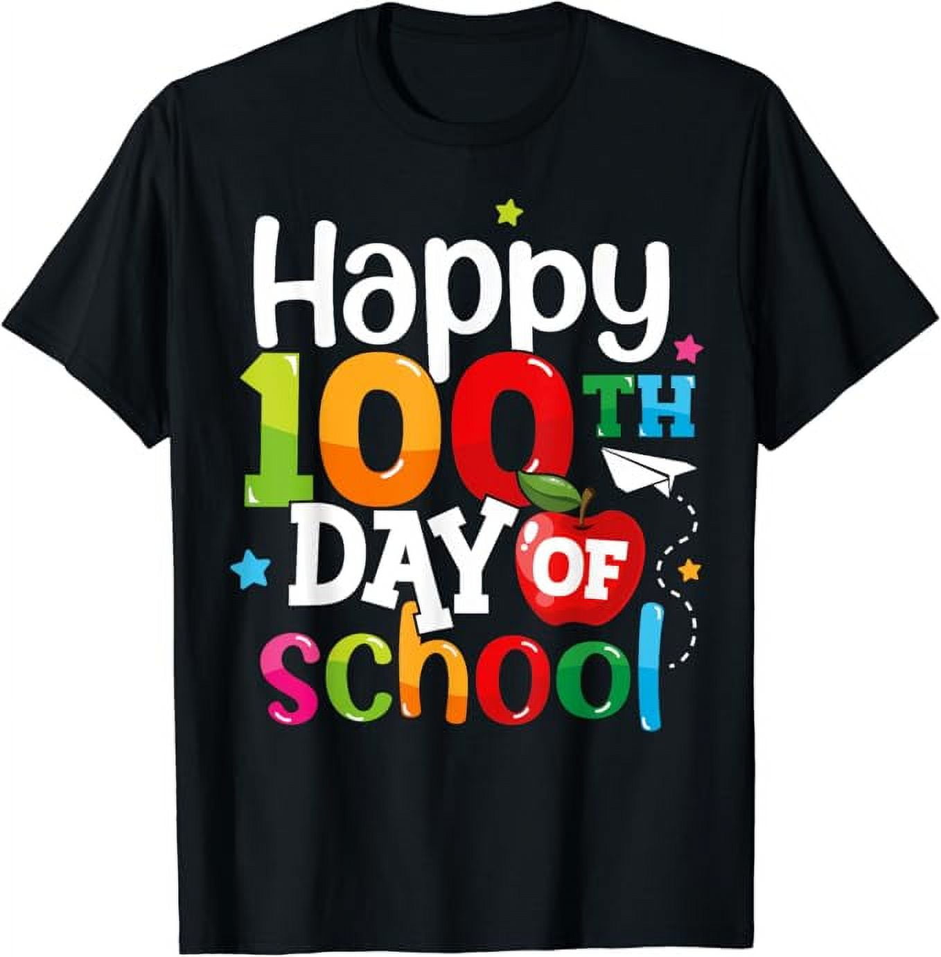 100 Days of School Teachers Kids Girls Boys Happy 100th Day T-Shirt ...