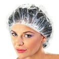 100 Disposable Clear Mop Mob Caps Clipped Hair Head Cover Shower Cap ...
