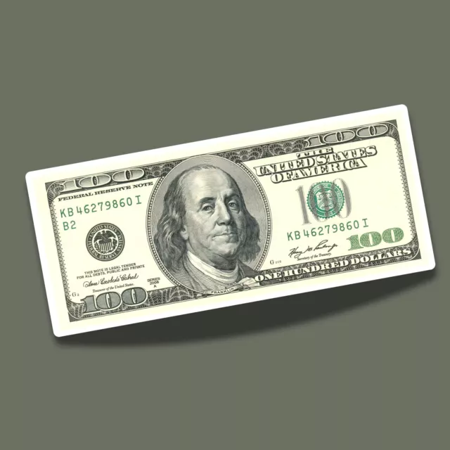 100 Dollar Bill Cash Money Sticker Phone Decal Water Bottle Stickers ...