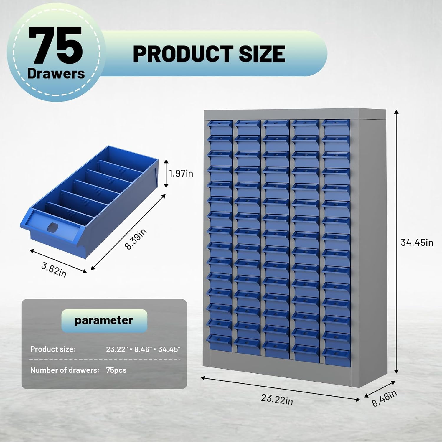 100 Drawer Tool Storage Cabinet with ABS Drawers, Bolt and Nut ...