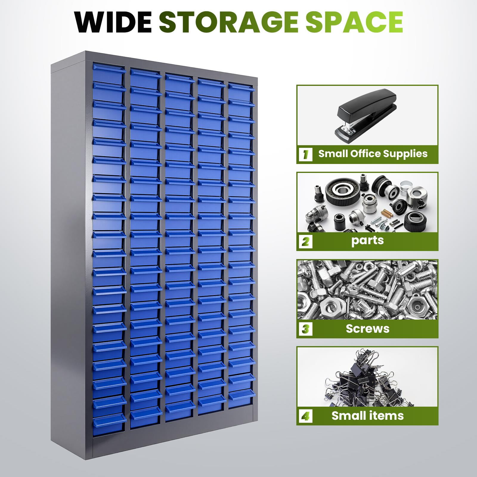 100 Drawers Parts Storage Cabinet, Hardware Tool Cabinet with Dividers ...