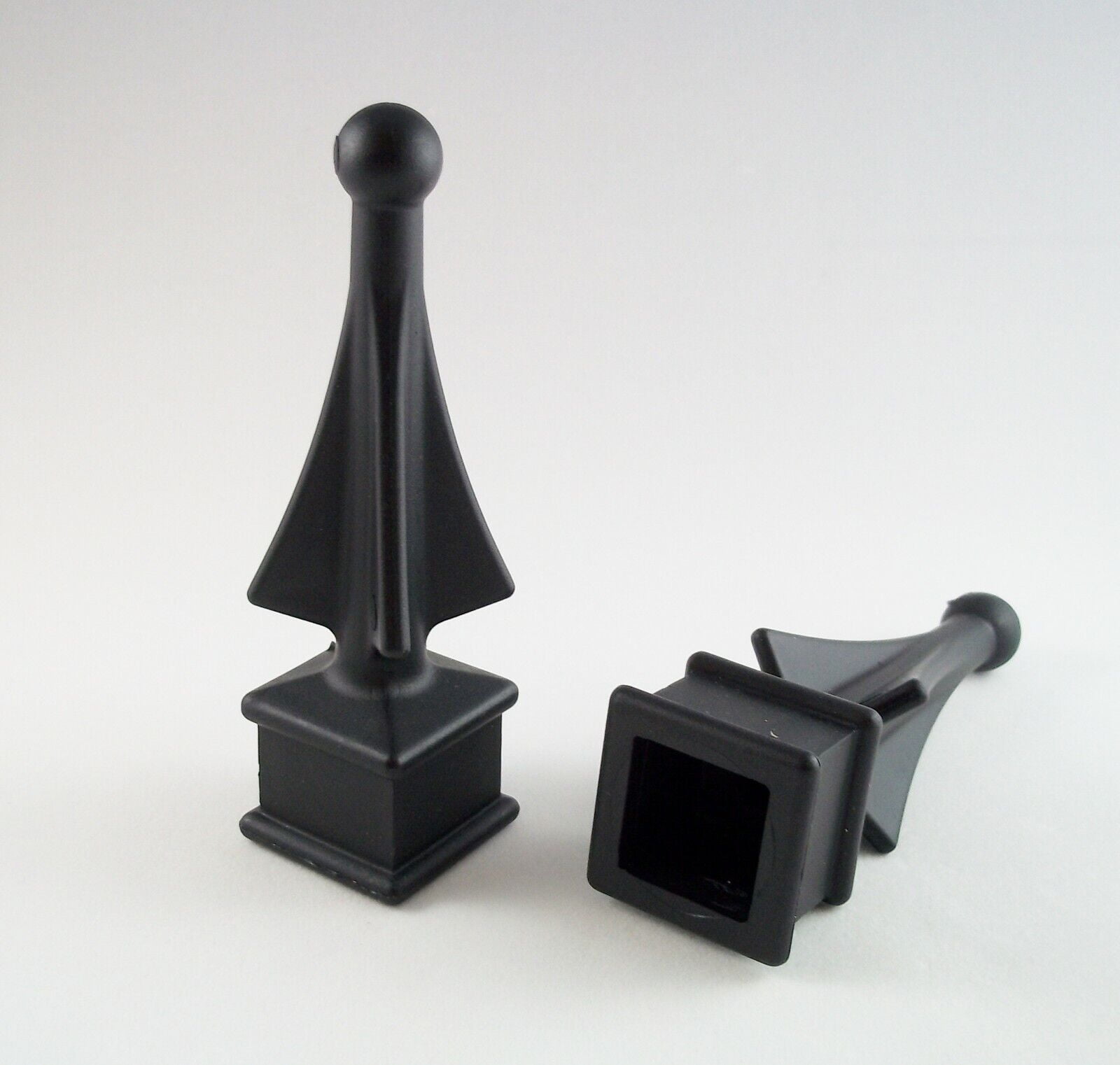 100 EACH (3/4-INCH) BLACK PLASTIC IRON FENCE FINIAL TOPS 1-34 4-SIDED ...
