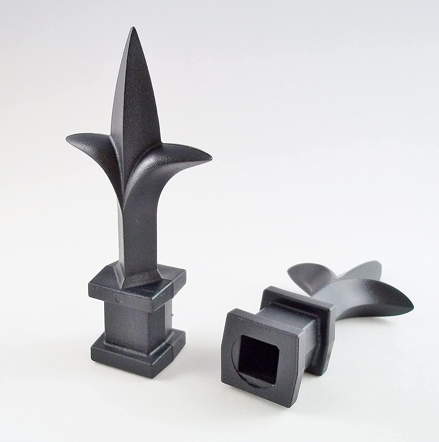 100 Each for 1/2” Black Plastic Finial Tops for Iron Picket Fence Triad ...