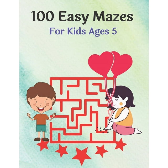 100 Easy Mazes For Kids Ages 5 : Mazes Puzzles book for kids: Puzzles ...