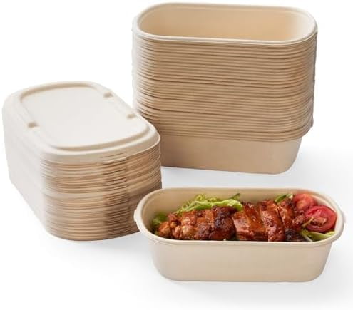 [100% Eco-Friendly] Disposable Food Containers with Lids – Sugarcane ...