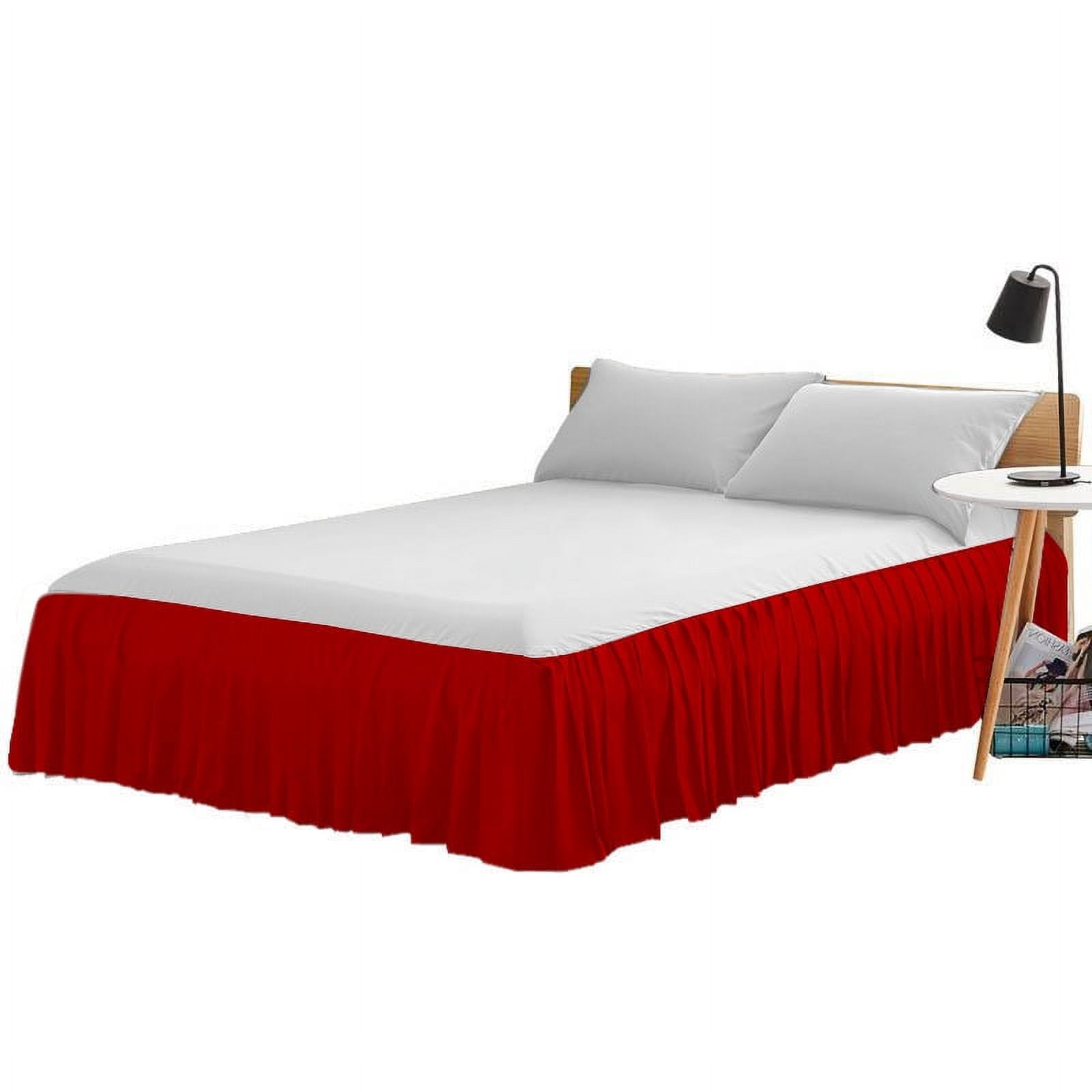 100% Egyptian Cotton 1 PCs Ruffled BedSkirt 21 inches (Blood Red,Full ...