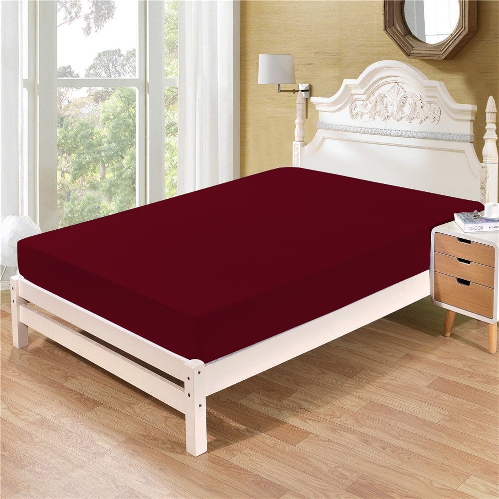 BedDecor 100% Egyptian Cotton 400TC 1Pcs Burgundy Queen Size 18 Inches ...