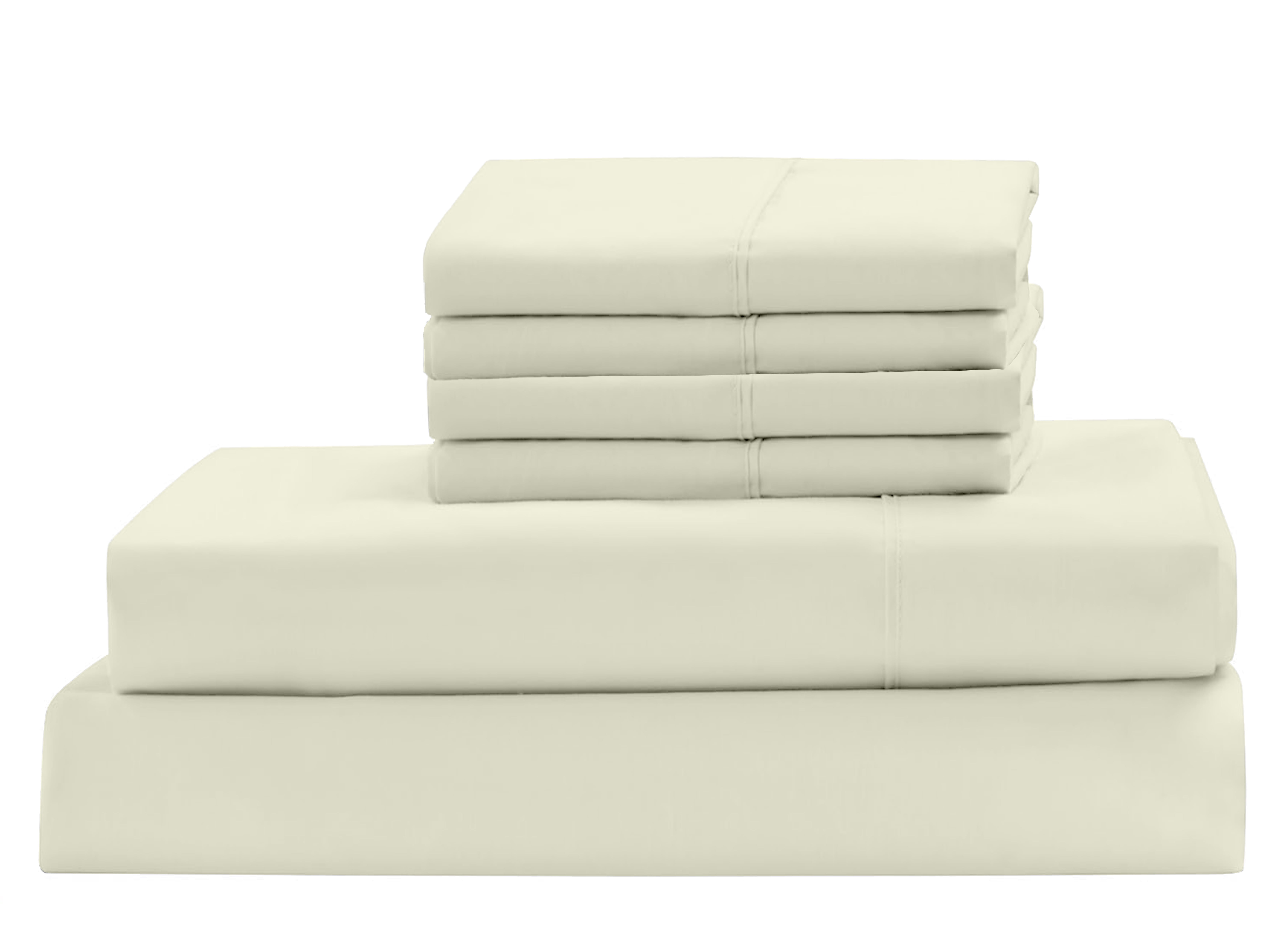 100% Egyptian Cotton, 400 Thread Count Sheet Set 6 PC Full-XL, Ivory 25 ...