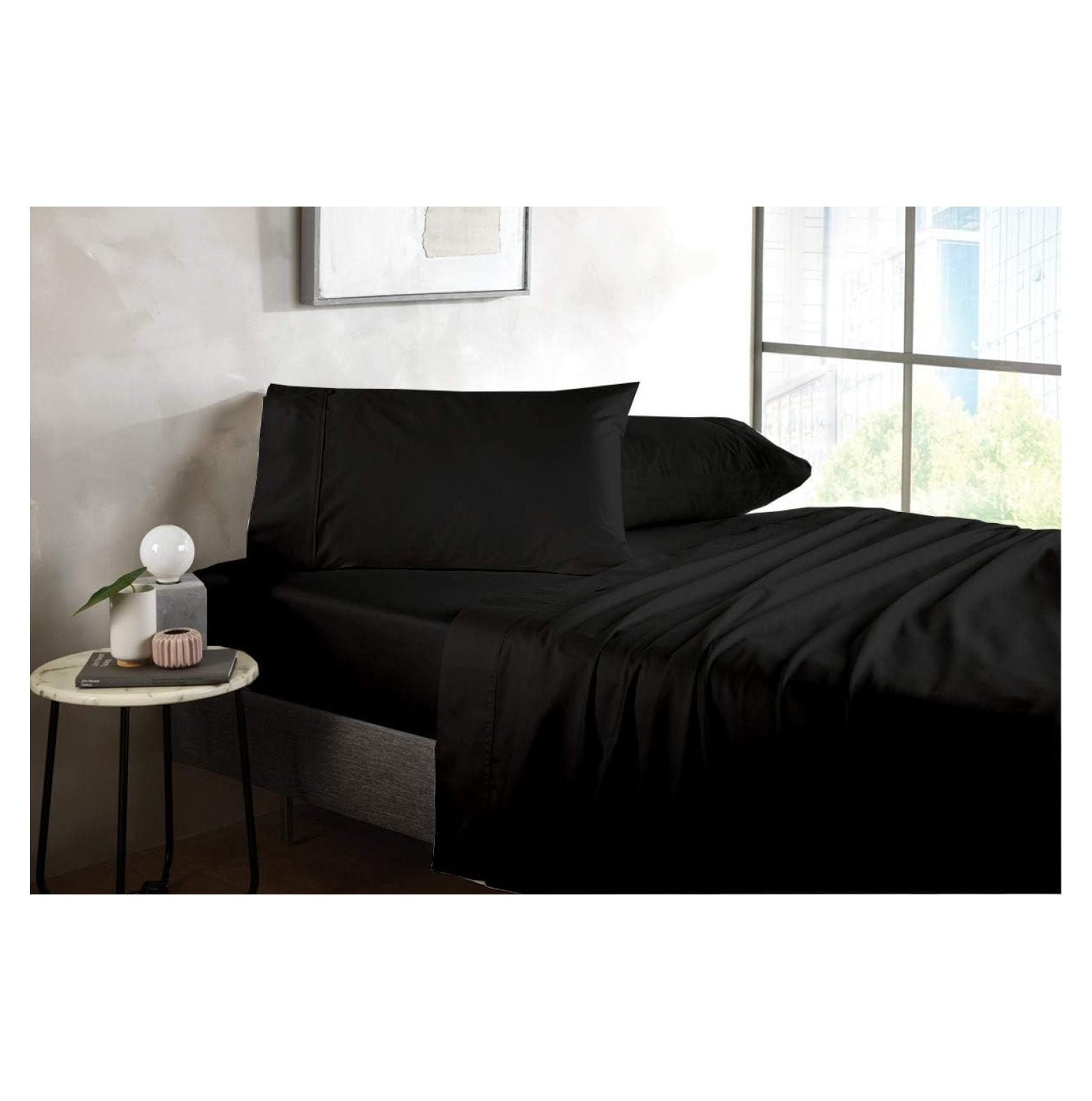 100% Egyptian Cotton King Size Sheets 1000 Thread Count 4-PC Sheet Set ...