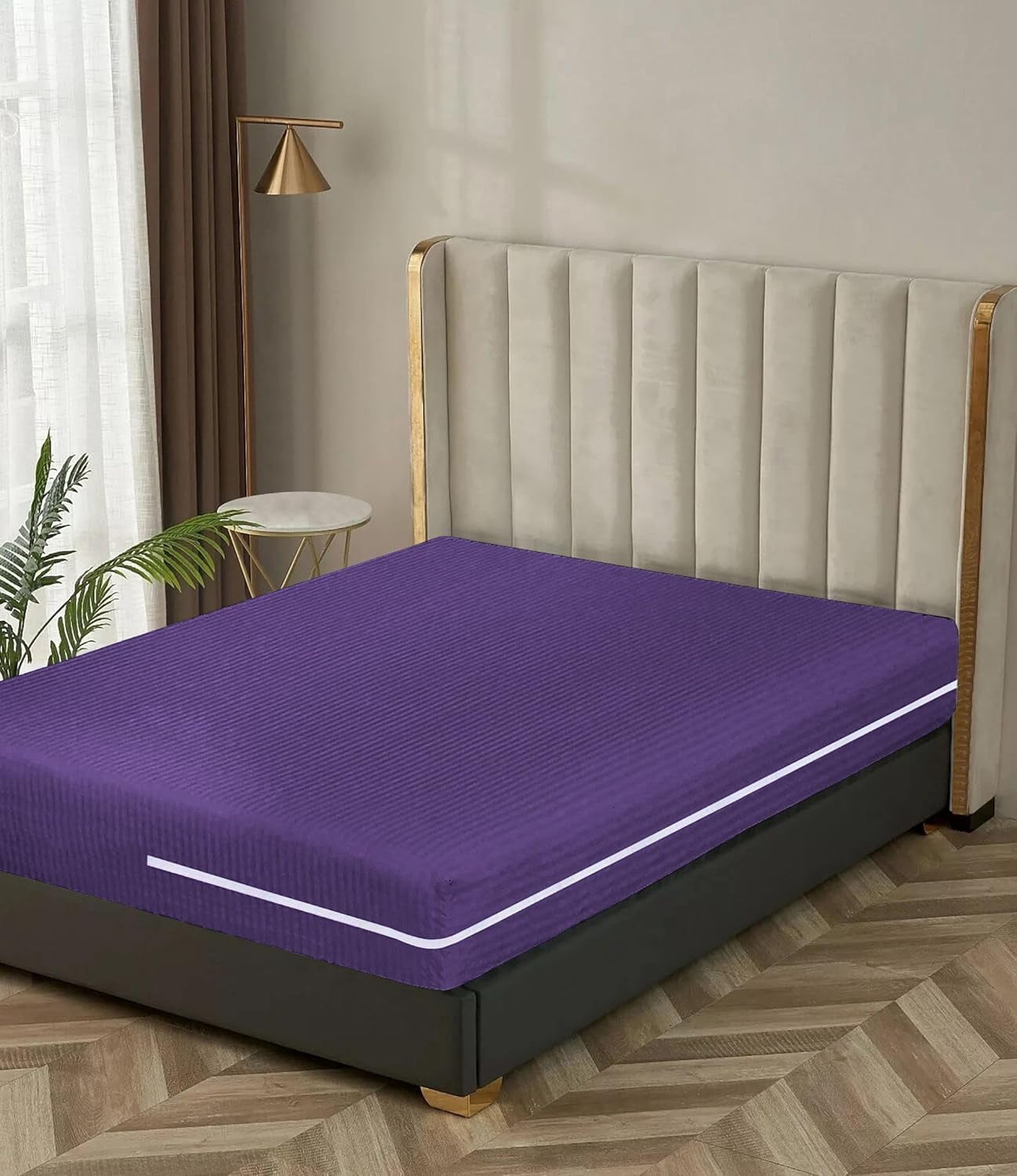 100% Egyptian Cotton L Shape Zipper Mattress Cover, 800 TC, 12 Inch ...