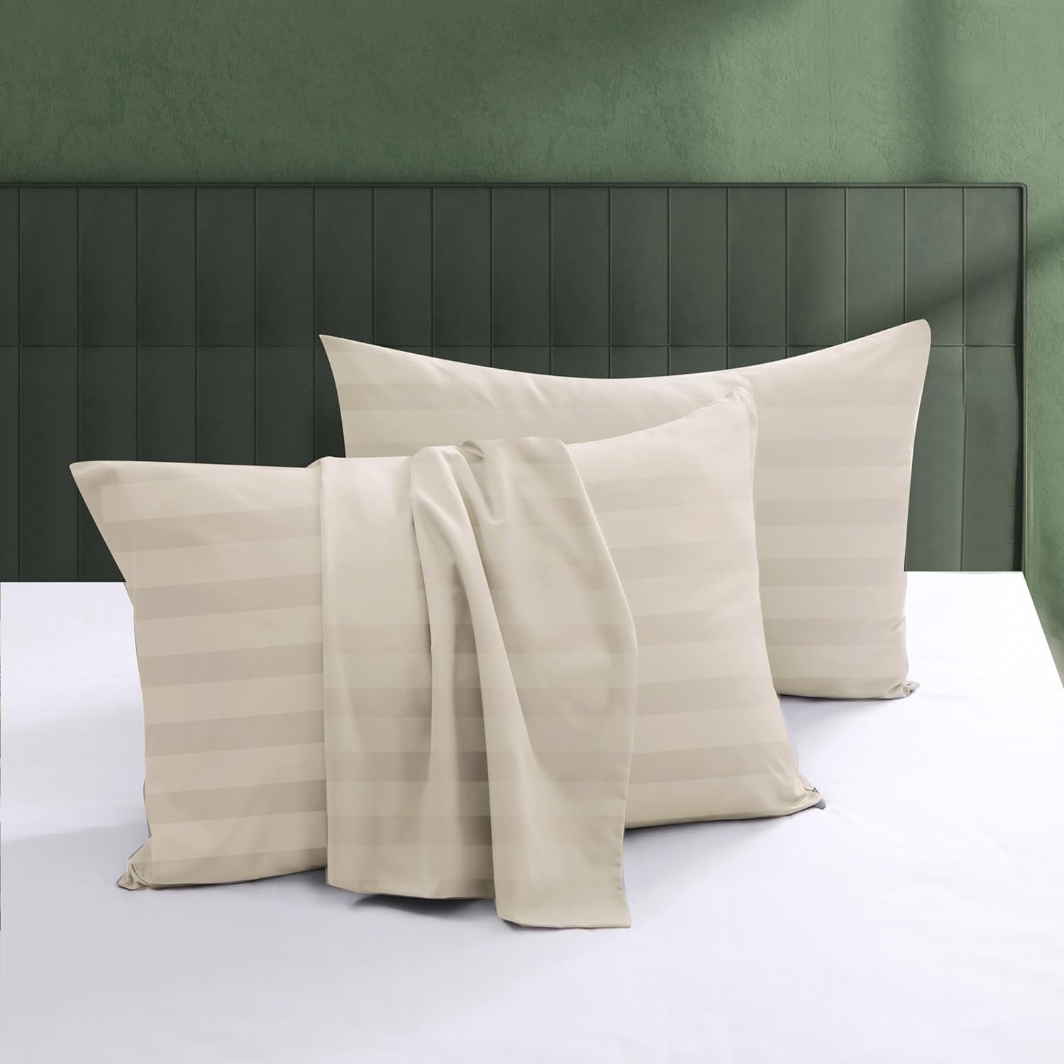 100% Egyptian Cotton Pillow Protectors Set of 2, 600 Thread Count King ...