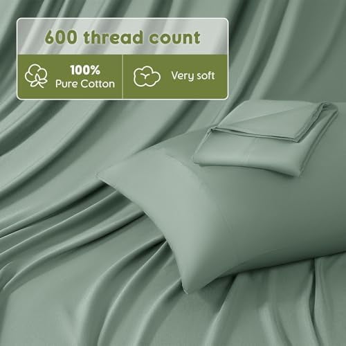 100% Egyptian Cotton Sheets King Size - 600 Thread Count, Luxury Hotel ...