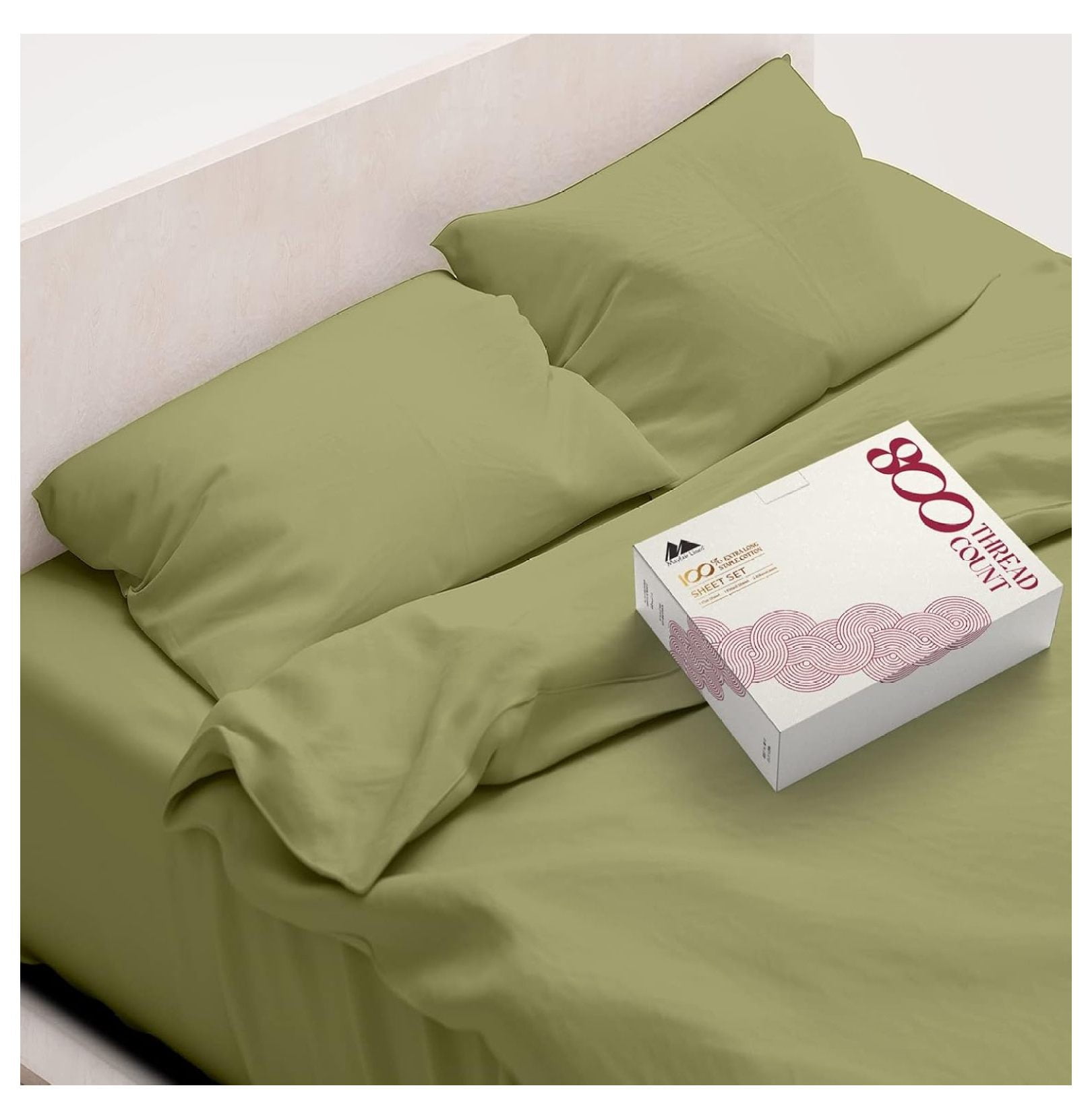 100% Egyptian Cotton Split King Sheets Sets for Adjustable Bed - 800 ...