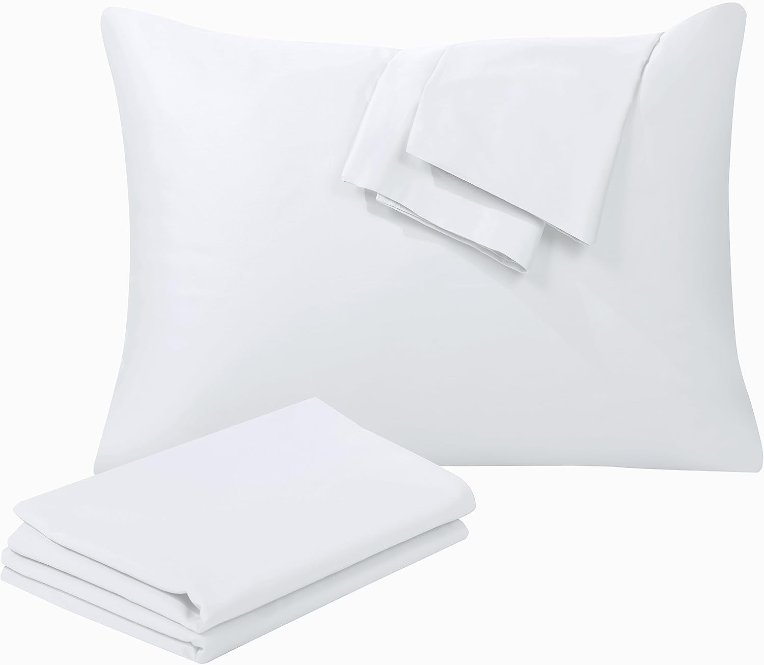 100% Egyptian Cotton Standard Pillow Protectors Set of 2, 400 Thread ...