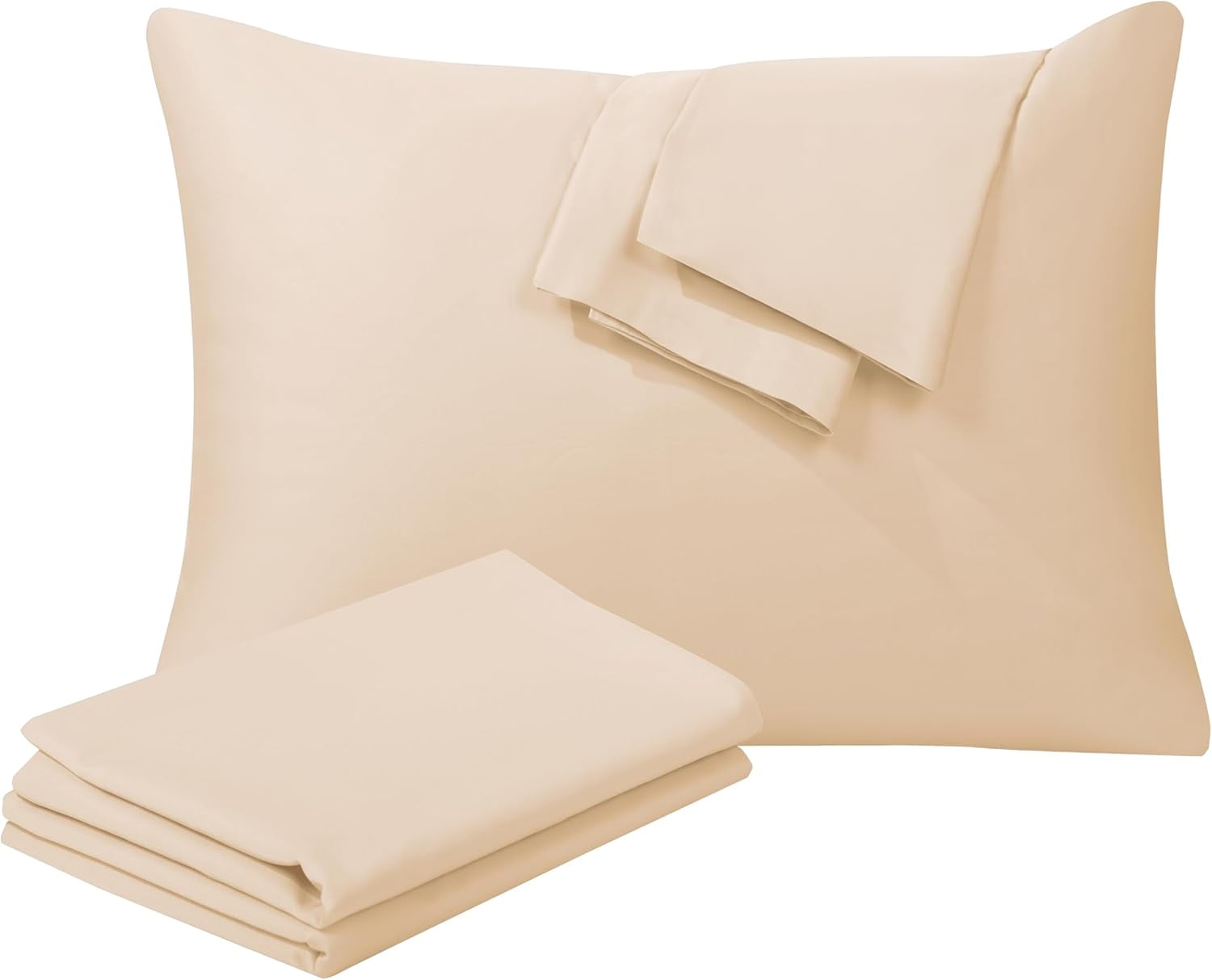 100% Egyptian Cotton Standard Pillow Protectors Set of 4, 400 Thread ...