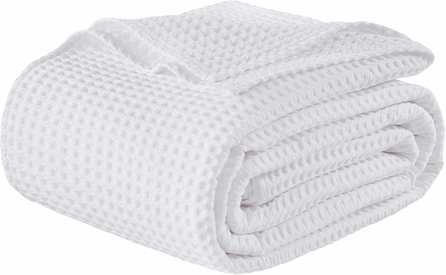 100% Egyptian Cotton Waffle Weave Throw Blanket, 320 GSM Lightweight ...