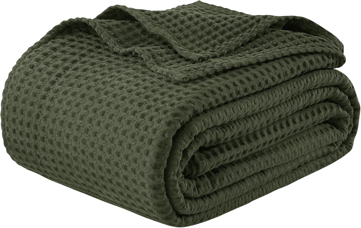 100% Egyptian Cotton Waffle Weave Throw Blanket, 320 GSM Lightweight ...