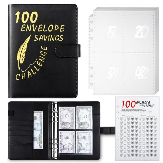 100 Envelope Challenge Binder, 100 Day Money Saving Challenge Tracker ...