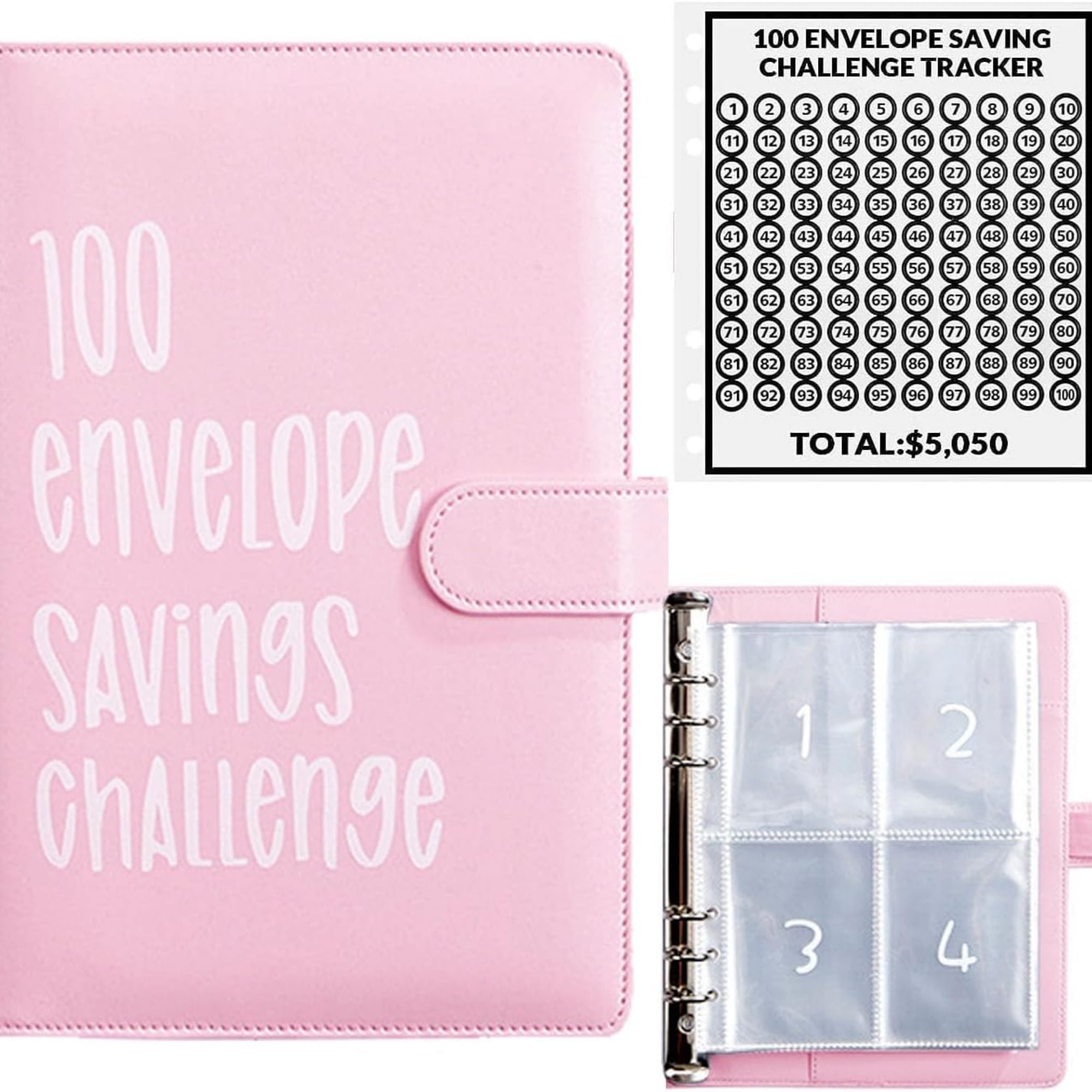 100 Envelope Challenge Binder for Couples - Savings Challenge Tracker ...