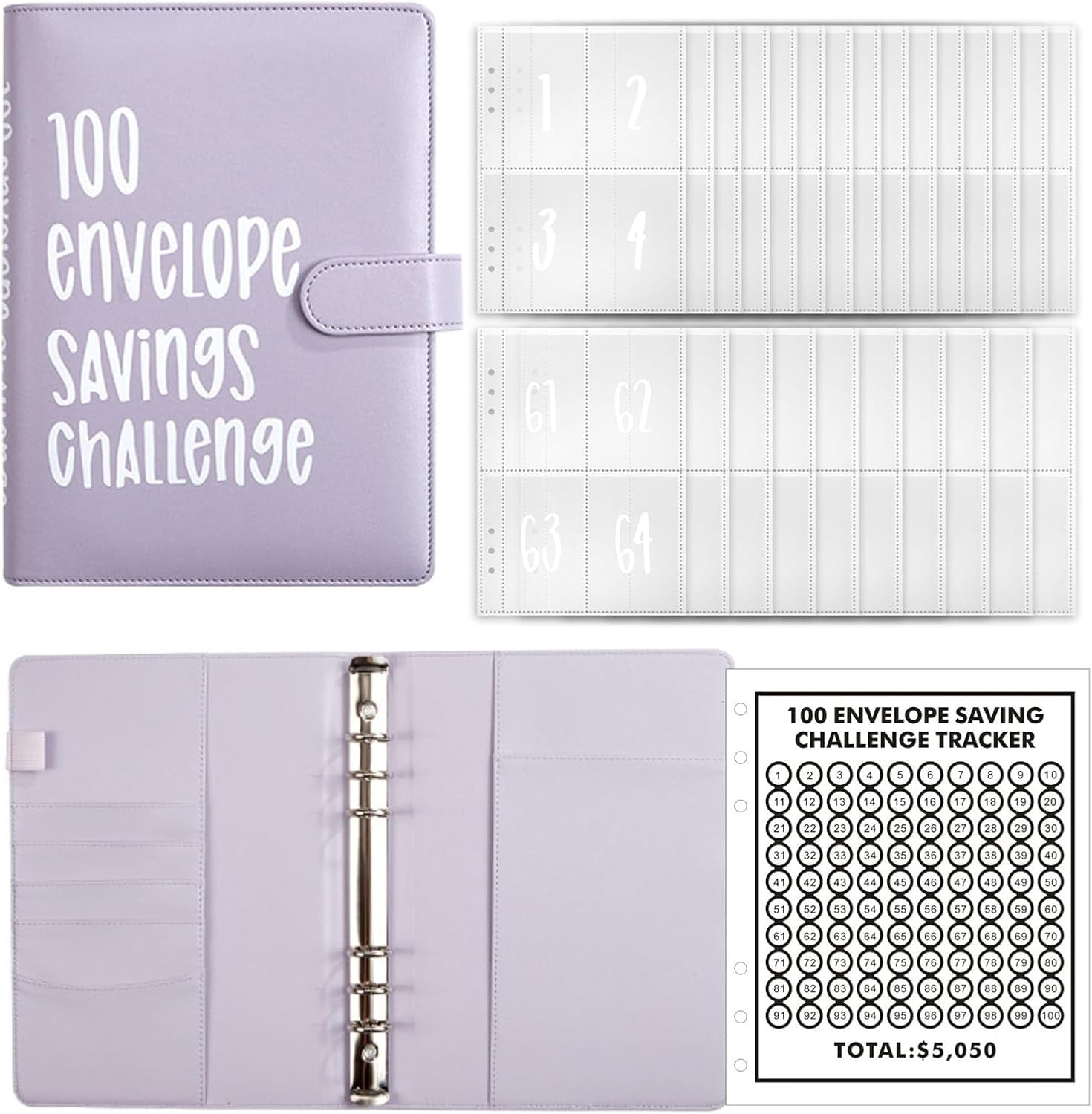 100 Envelope Challenge Binder | Easy and Fun Way to Save $5,050,Savings ...