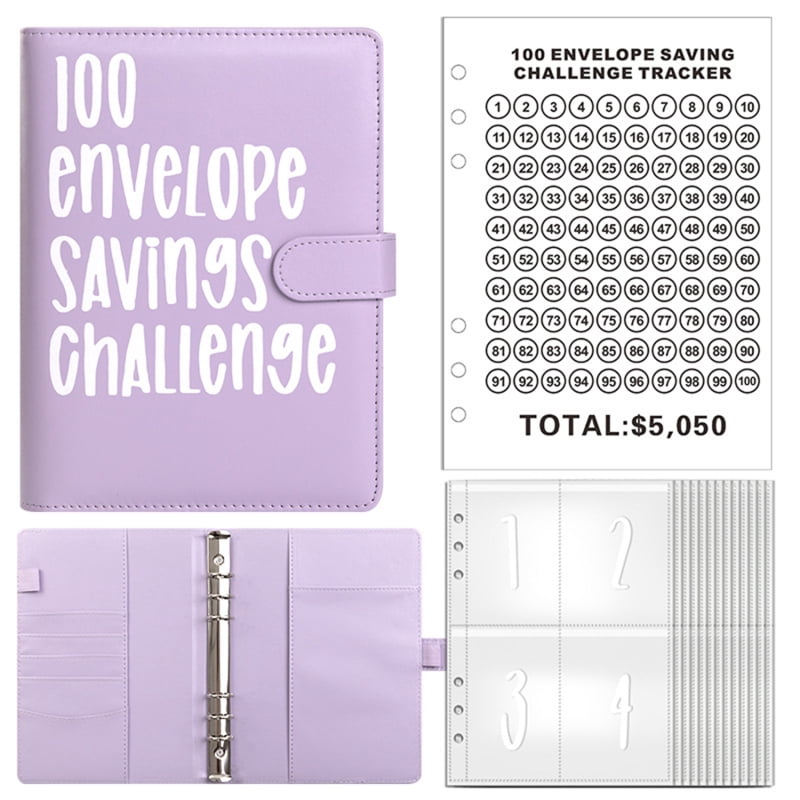 100 Envelope Challenge Binder Save Savings Challenges Loose-Leaf Binder ...