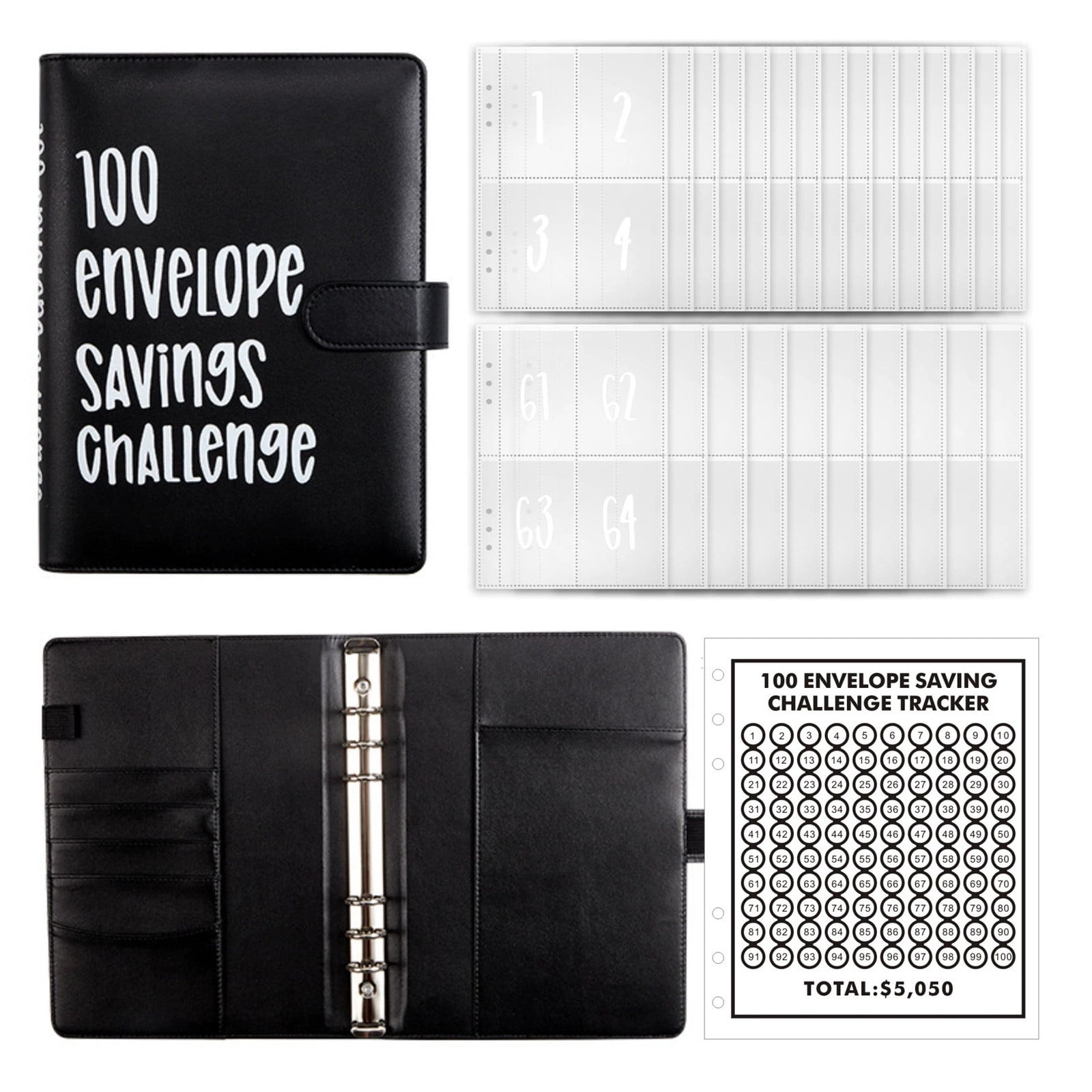 100 Envelope Challenge Binder, Savings Challenges Sheets，Easy and Fun ...