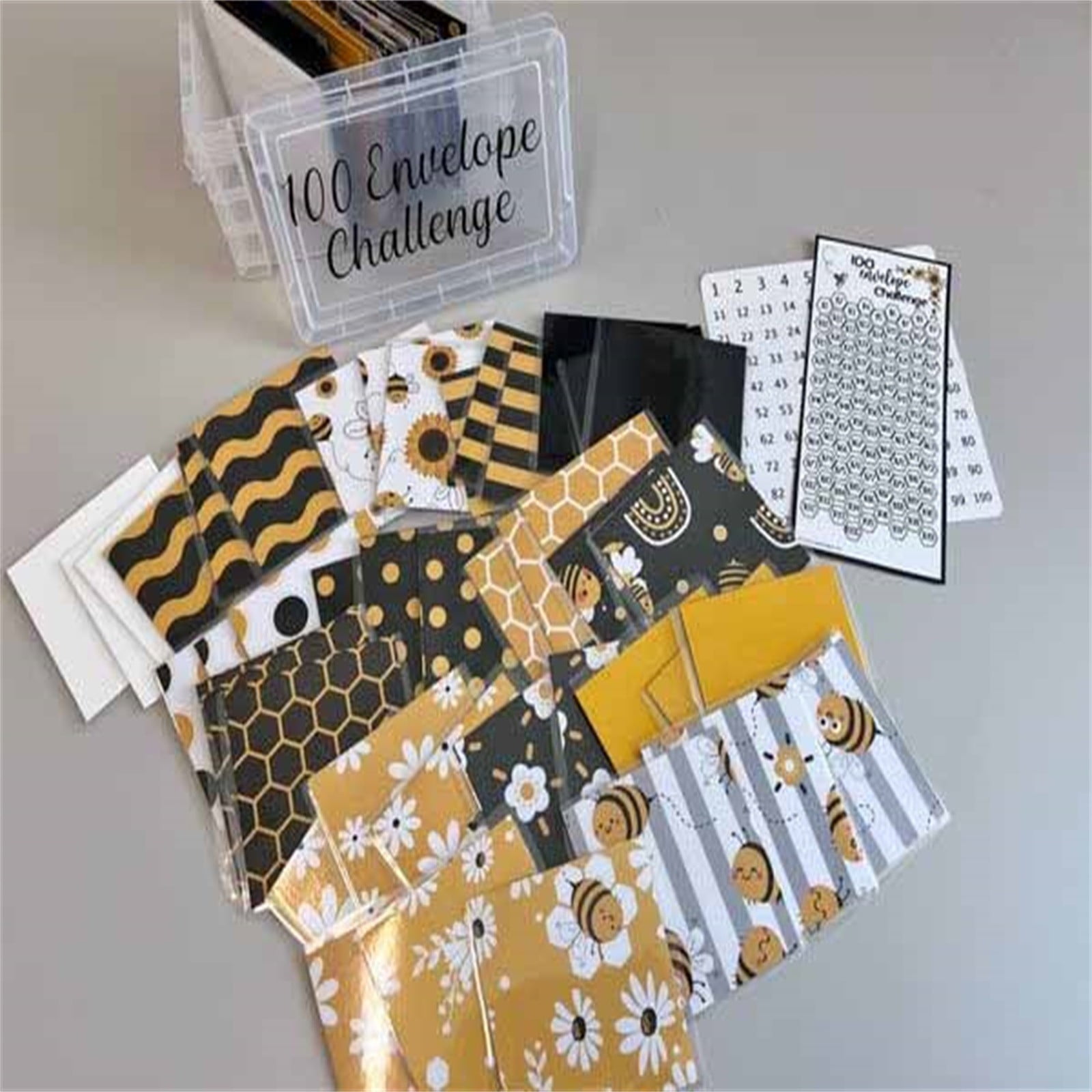 100 Envelope Challenge Box Set,100 Cash Envelopes and Organizer Set ...