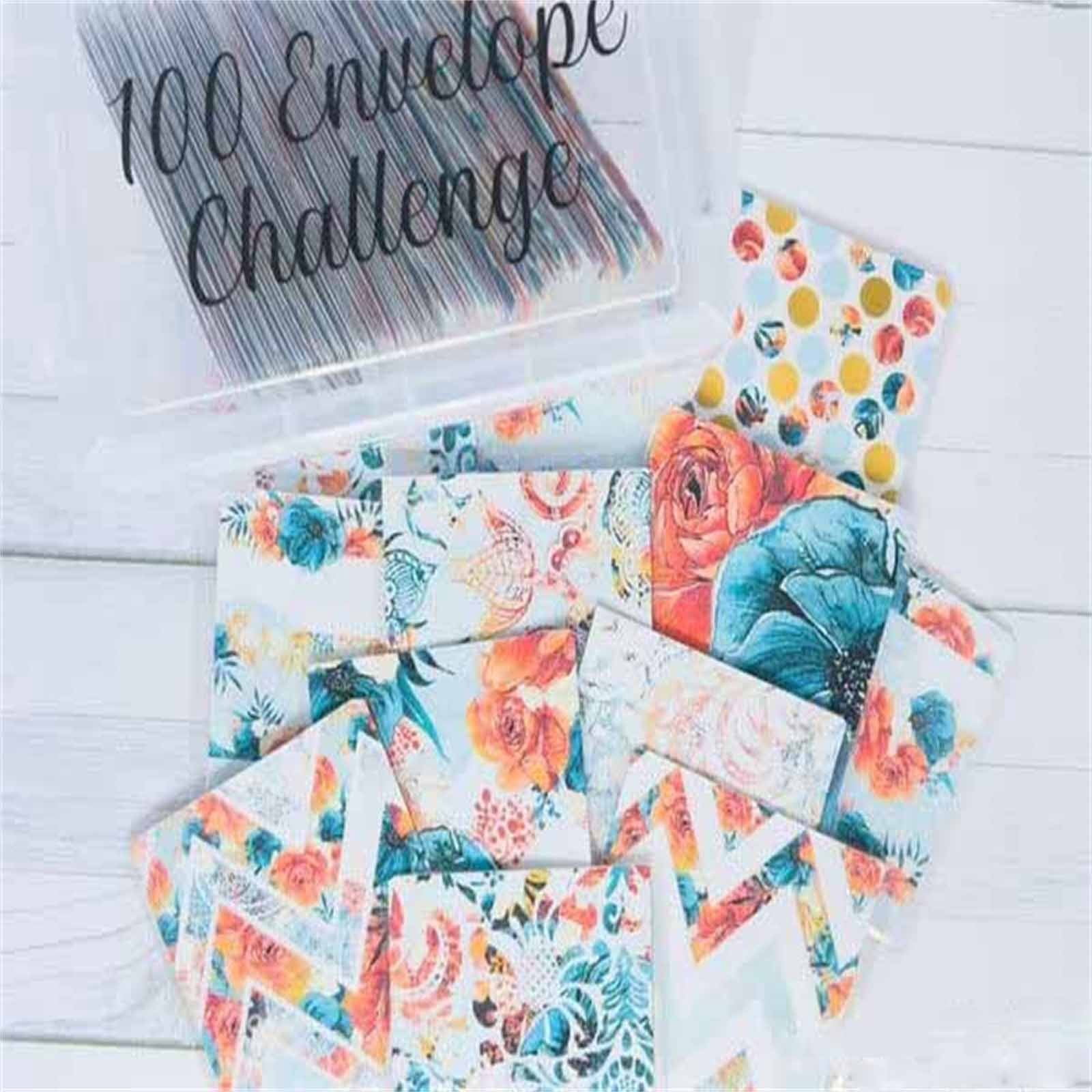 100 Envelope Challenge Box Set,100 Cash Envelopes and Organizer Set,Money Saving Challenge Kit ...