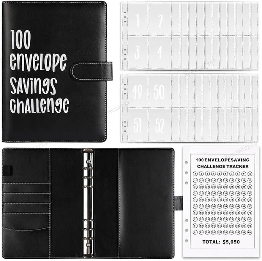 100 Envelope Challenge Budget Planner $5,050 Money Saving Cash ...