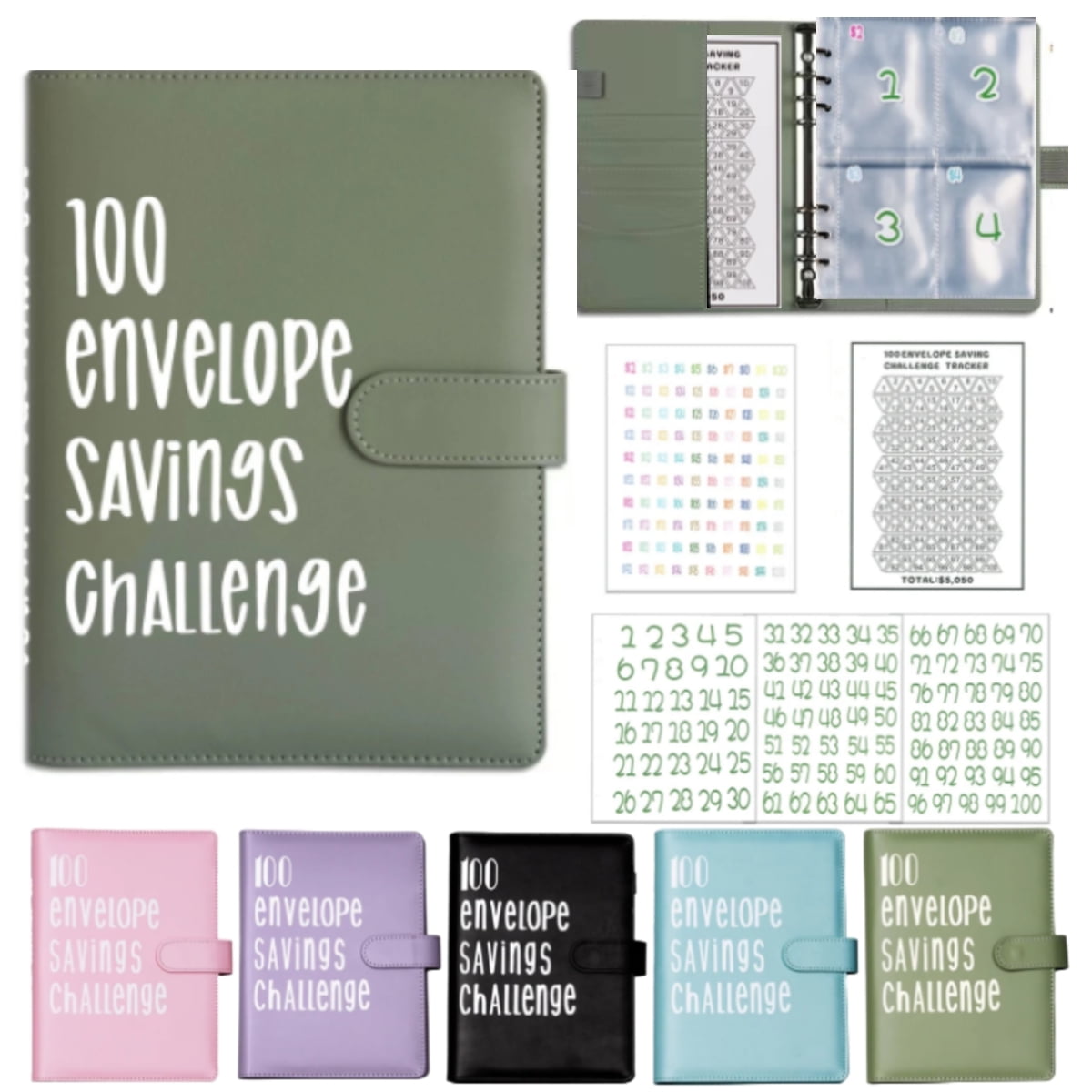 100 Envelope Money Saving Challenge Binder, Fun and Easy Way to Save ...