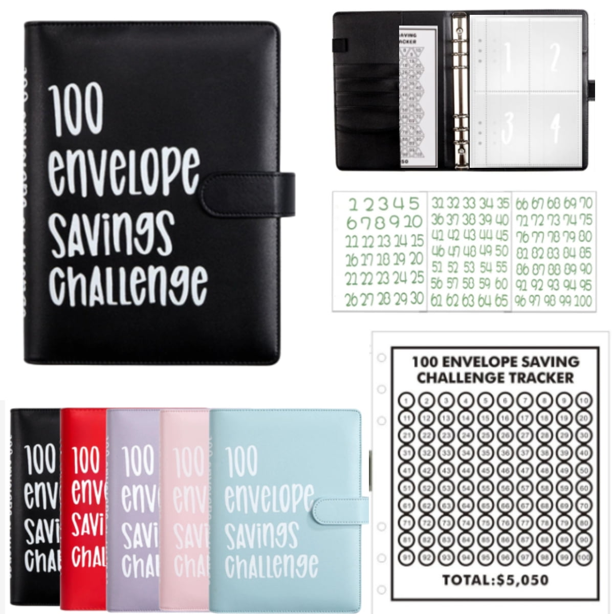 100 Envelopes Challenge Binder,100 Day Envelope Challenge Kit Budget ...