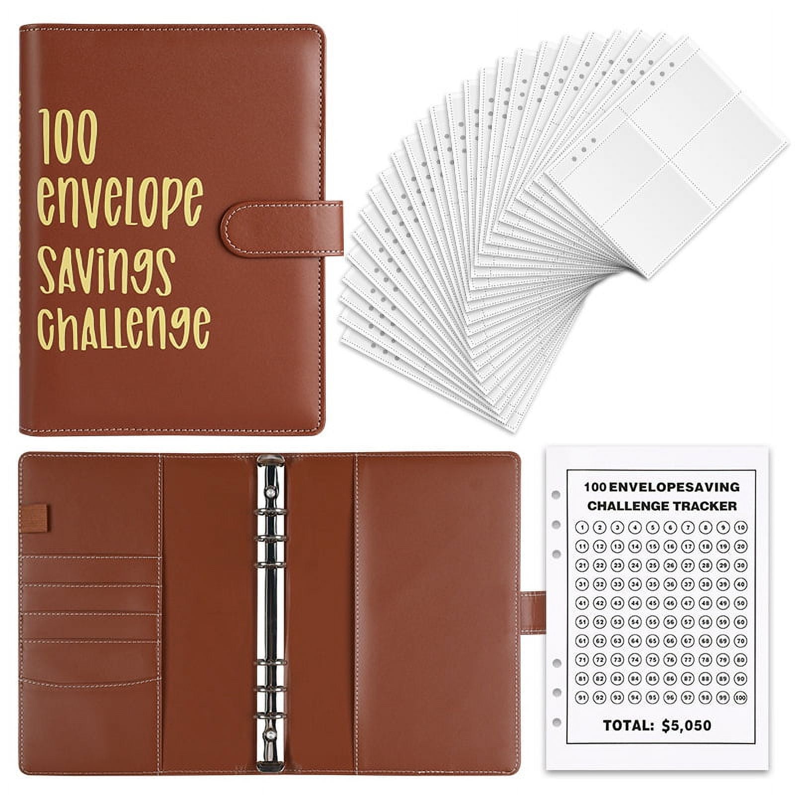 100 Envelopes Challenge Binder, A5 Money Saving Budget Binder with Cash ...