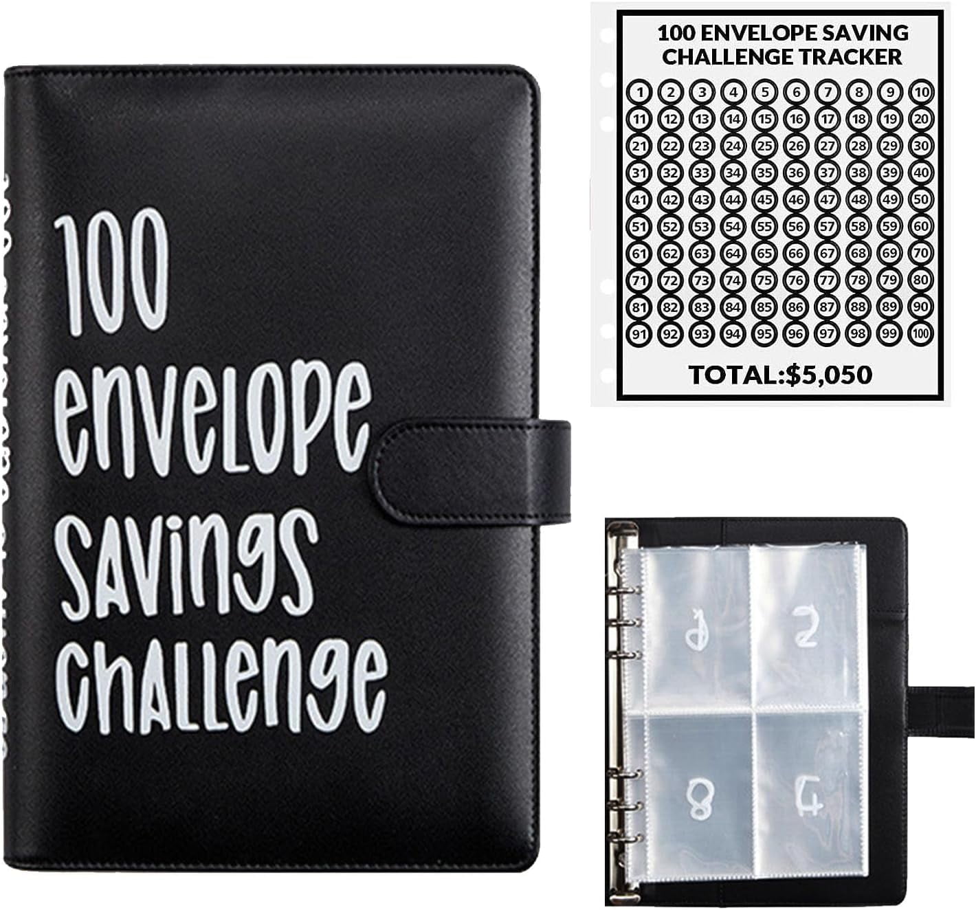 100 Envelopes Money Saving Challenge, 100 Envelope Challenge Binder ...