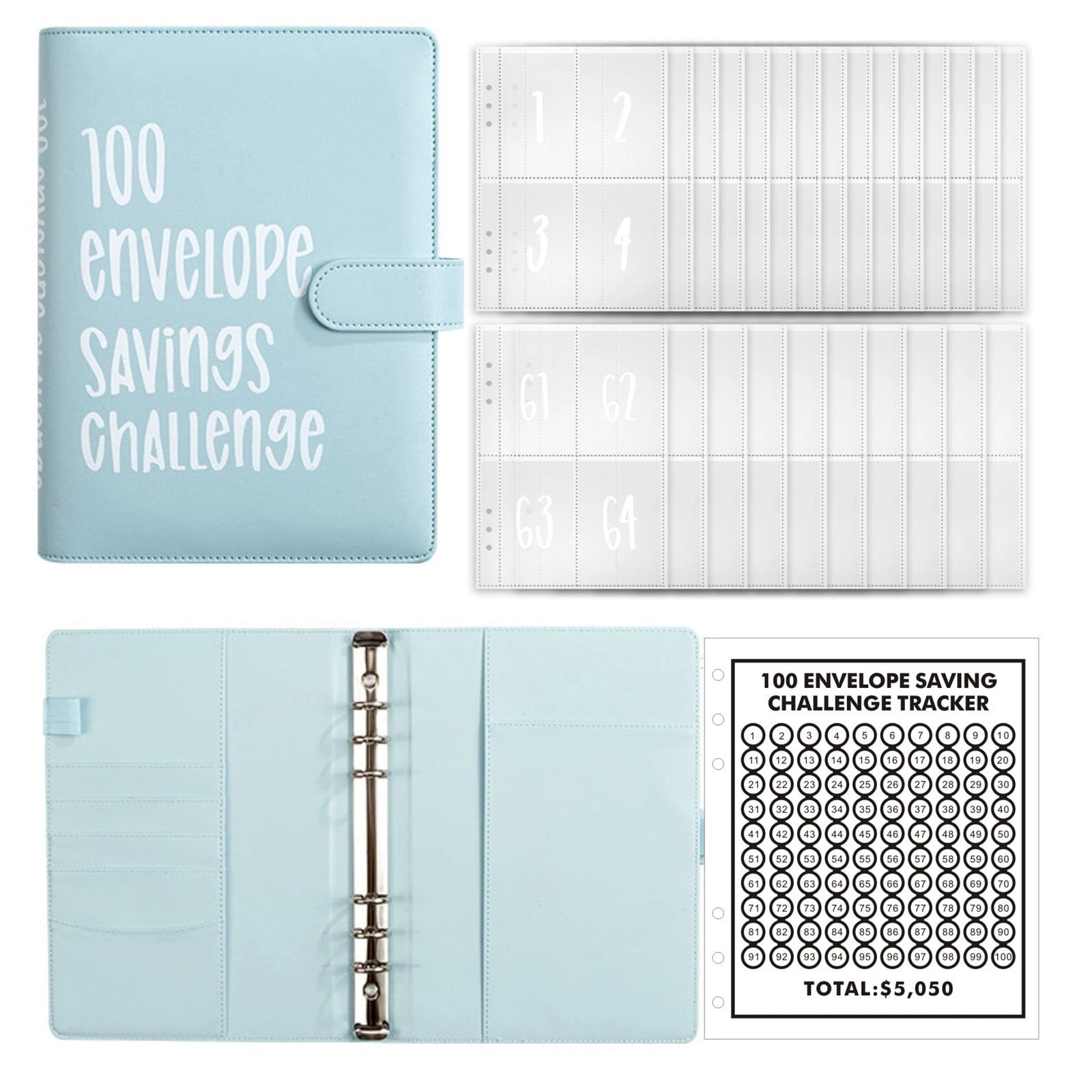 100 Envelopes Money Saving Challenge, 2025 Planner, Budget Binder ...