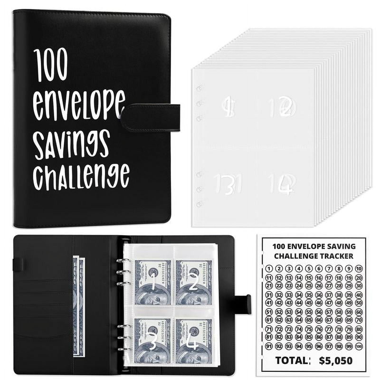 100 Envelopes Money Saving Challenge - A5 Money Saver Budget Binder Book with Cash Envelopes and ...
