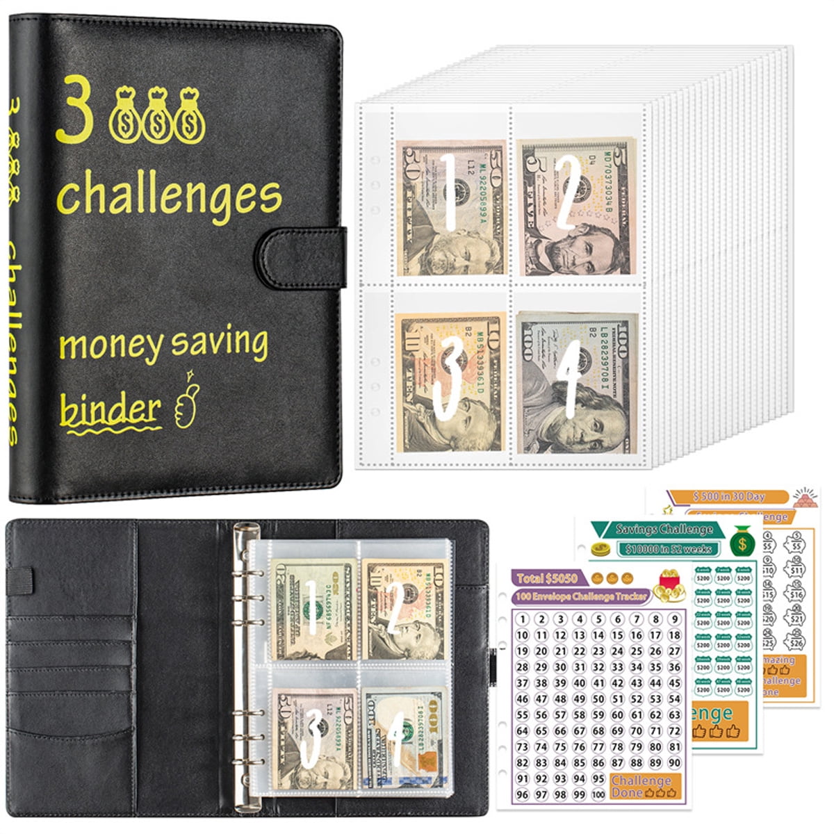 100 Envelopes Money Saving Challenge Binder,A5 Budget Binder Savings ...