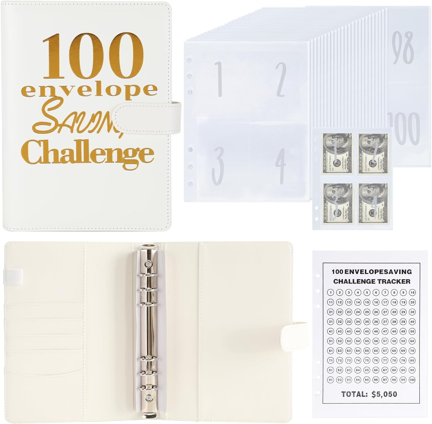 100 Envelopes Money Saving Challenge Money Saving Binder 100 Envelope ...