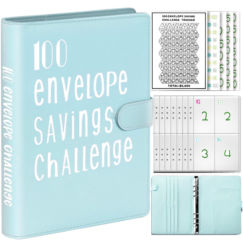 100 Envelopes Money Saving Challenge Binder, Prociv A5 Savings Binder ...