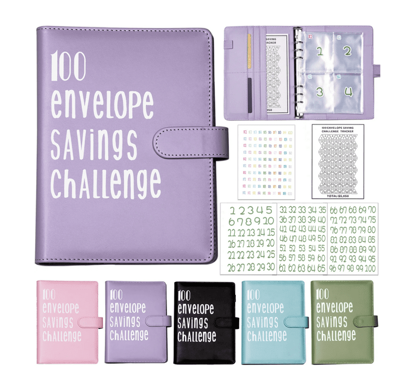 100 Envelopes Money Saving Challenge Binder, Savings Challenges Book ...
