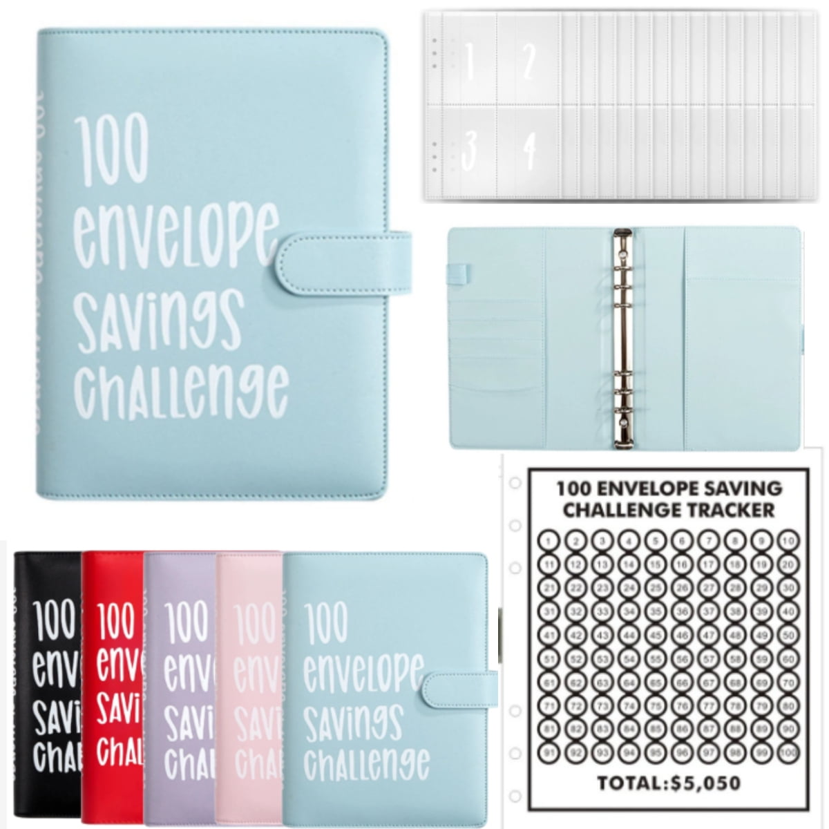 100 Envelopes Money Saving Challenge, Envelopes Challenge Binder ...